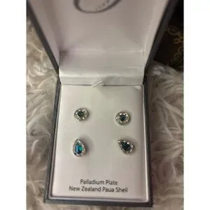 Marine Opal | Jewelry | Marine Opal Palladium Plate Earrings Studs New ...